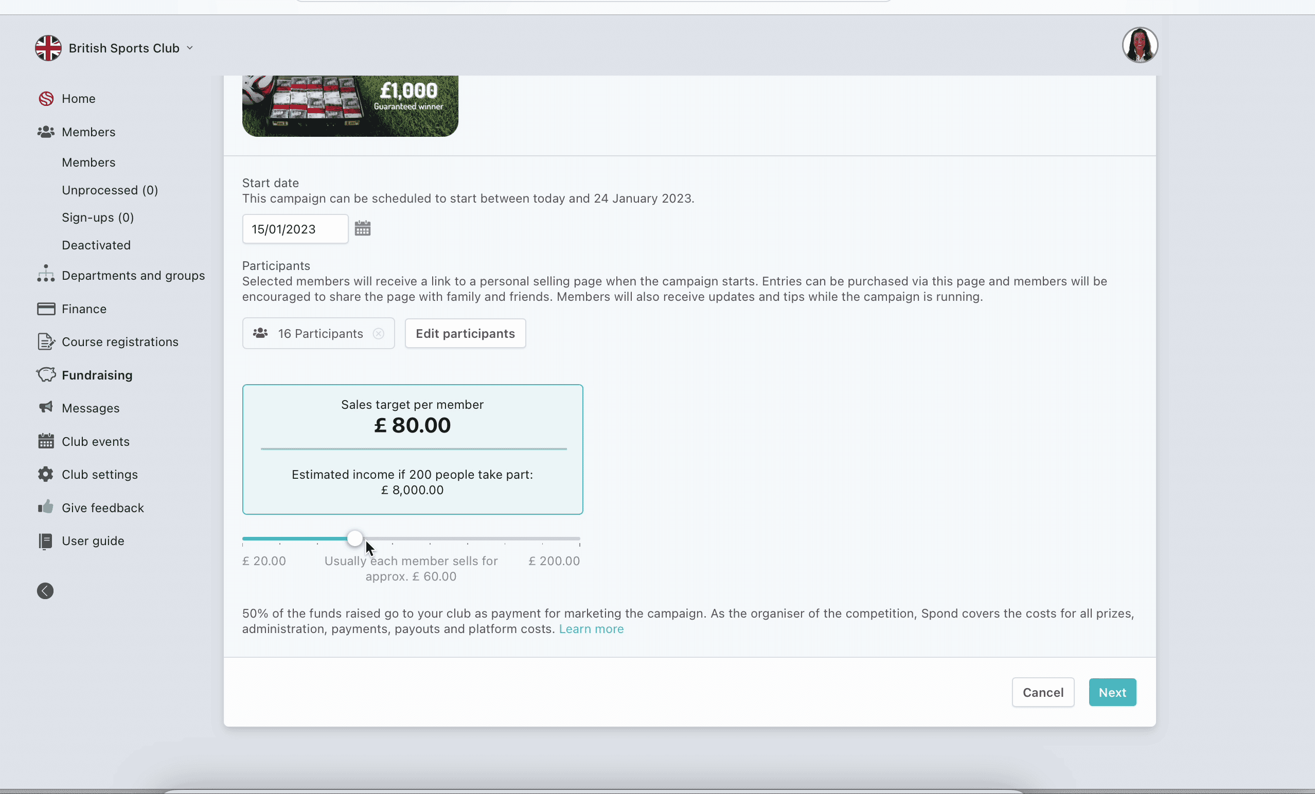 Club Fundraising Software | Spond