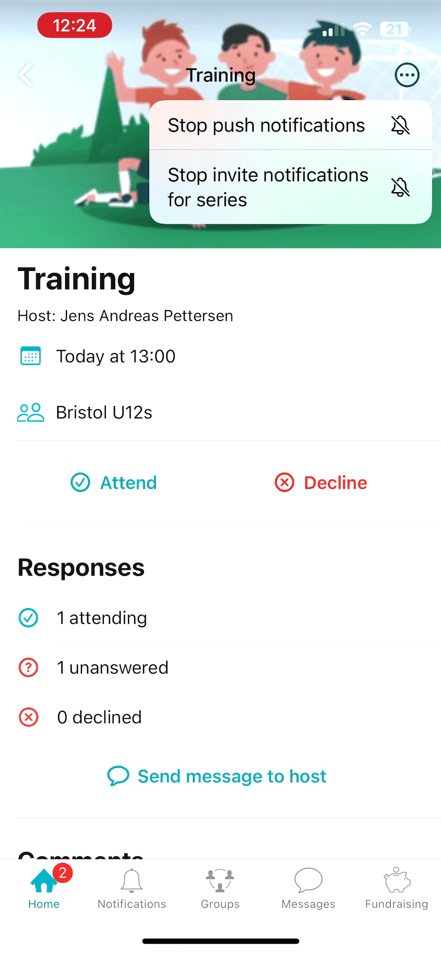 Using Spond As an Individual Participant or Player