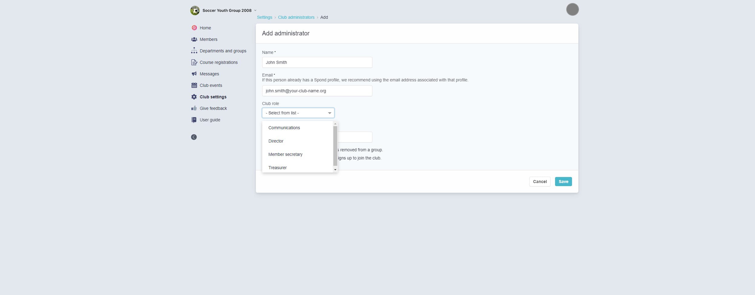 Spond Club Overview | Spond