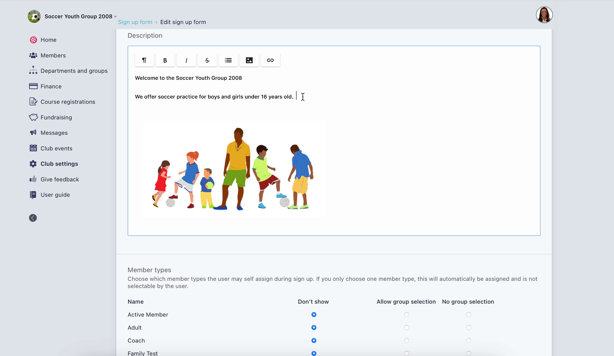 Spond Club Overview | Spond